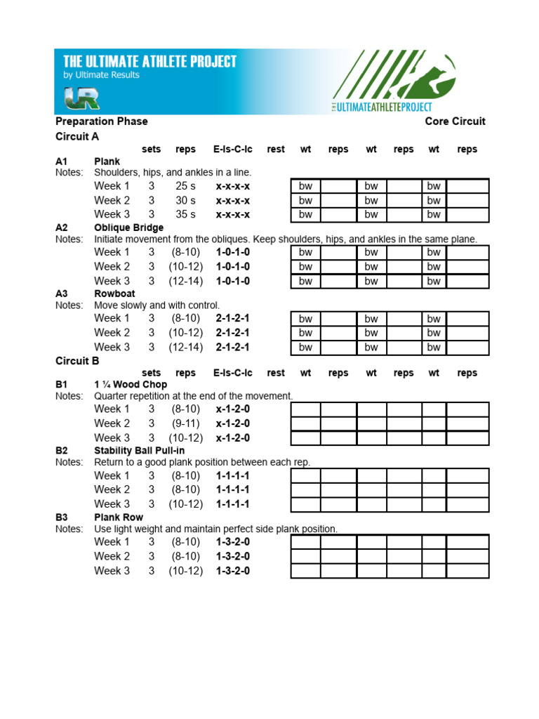 Prep Phase - Core Circuits | PDF