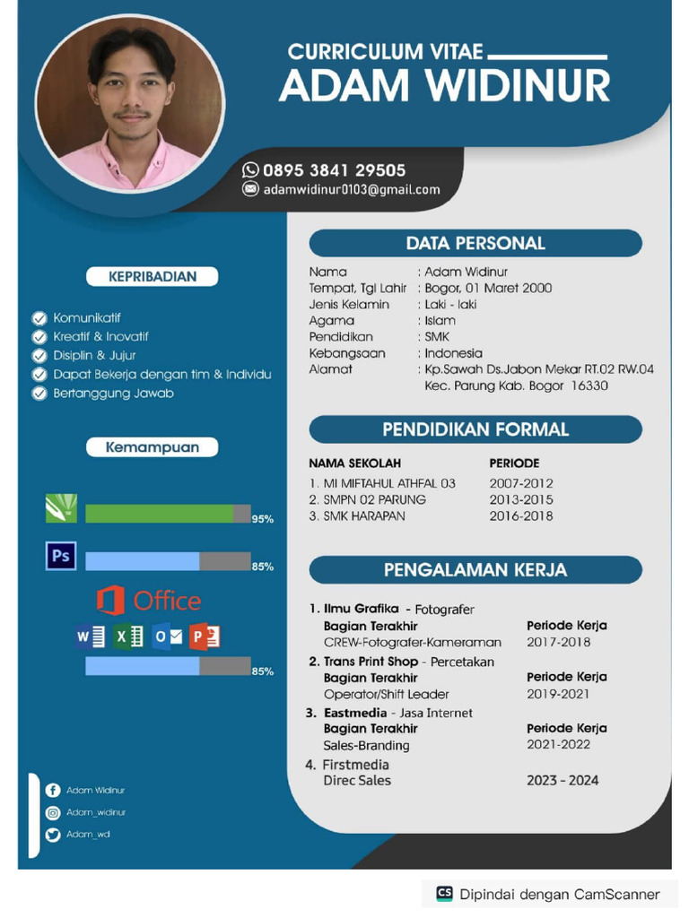 CV Adam Widinur | PDF