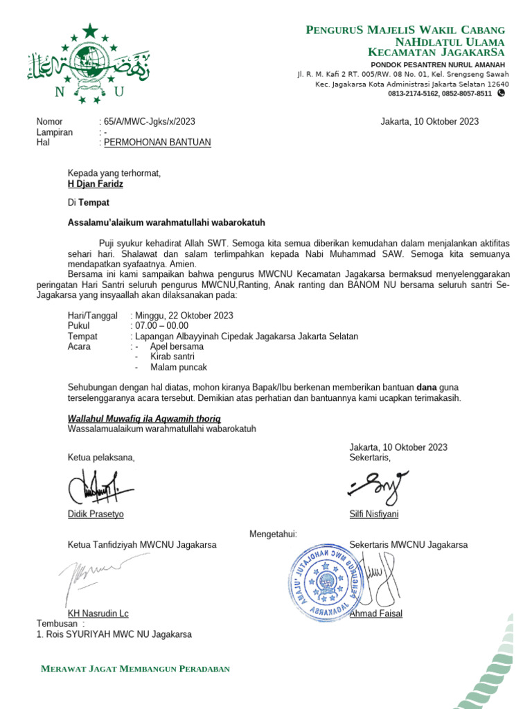 Permohonan Dana Djan Faridz | PDF