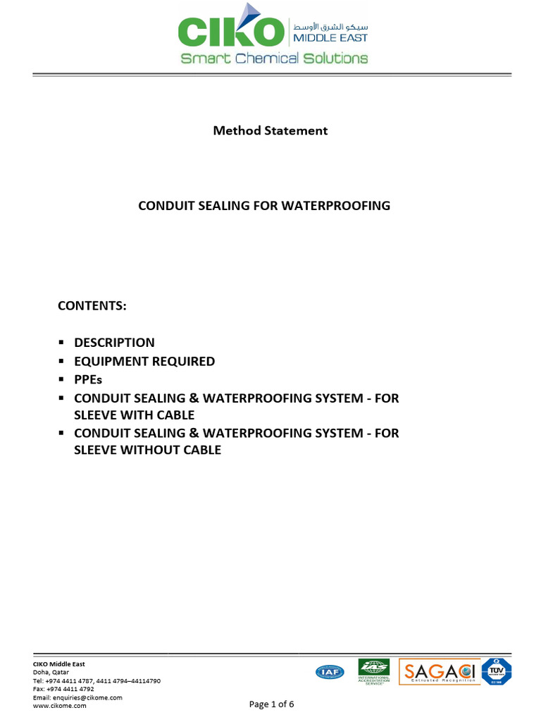 MS (CIKOstop FS With CIKOjoint PS - Conduit Sealing) - FINALFSGSSG | PDF | Building Materials ...
