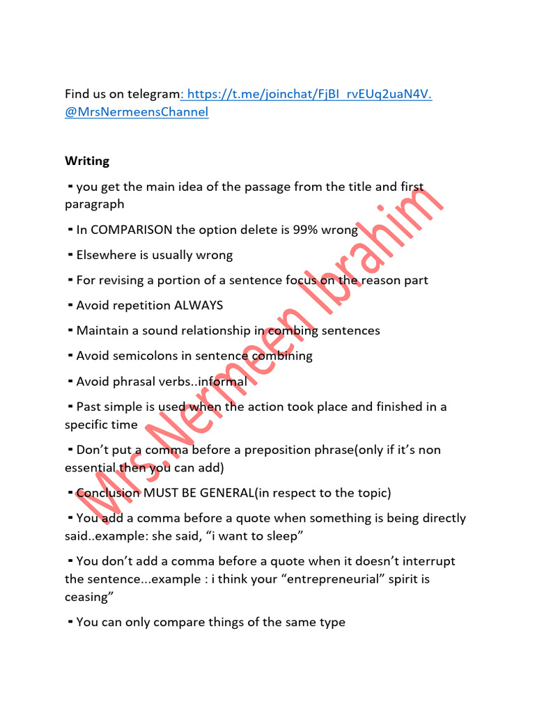 writing tips | PDF | Comma | Linguistics