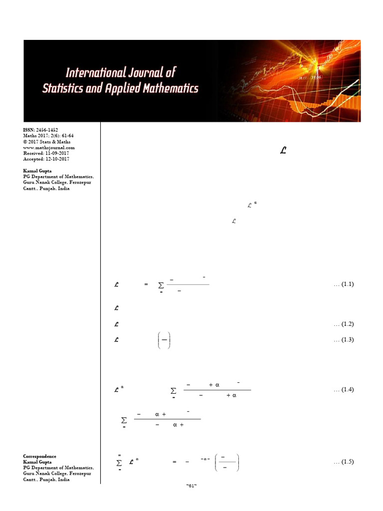 Integration and Differentiation Involving The Laguerre Polynomial of Two Variable (X, Y) | PDF ...