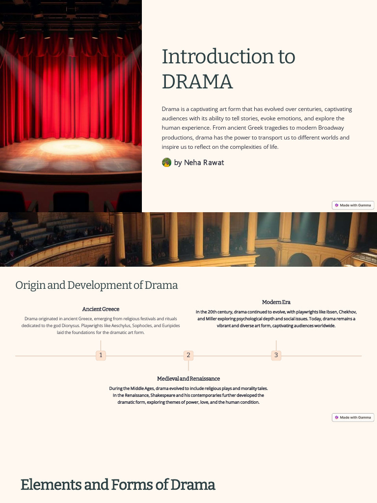 Introduction To DRAMA | PDF | Tragedy | Play (Theatre)