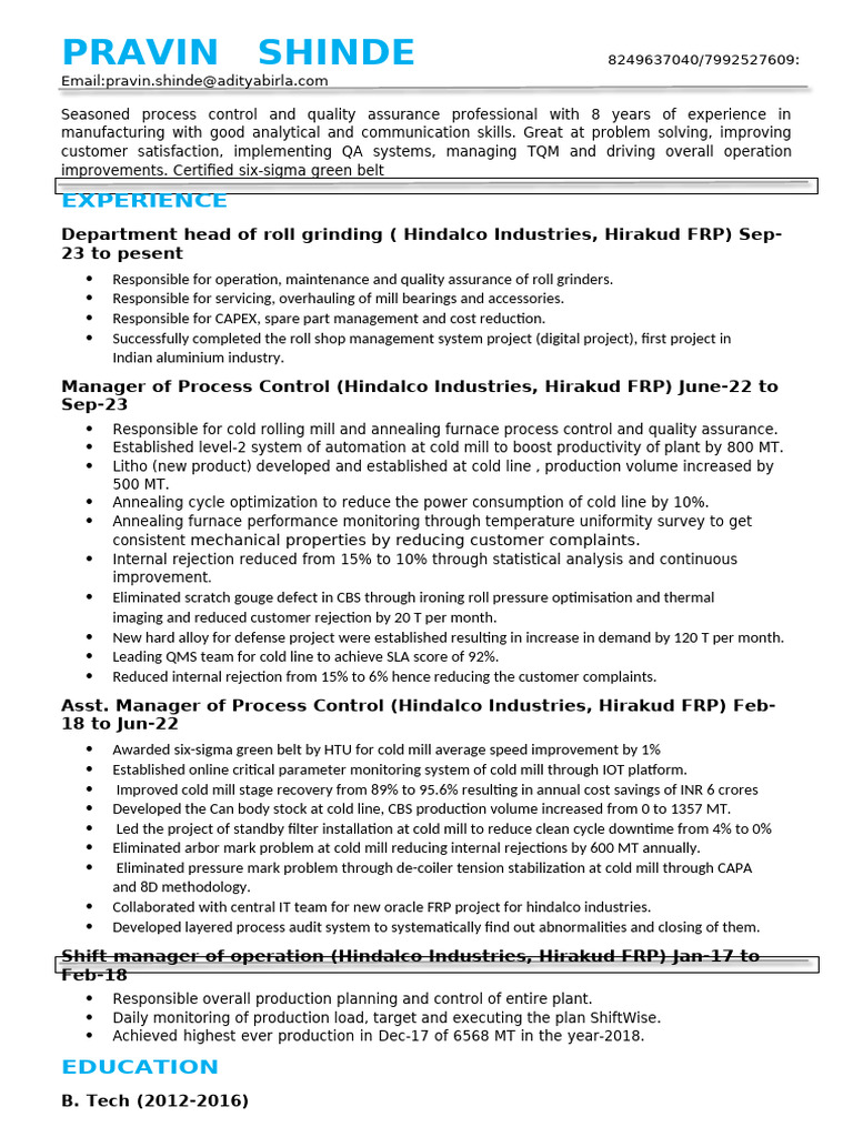 Quality Manager | PDF | Business Process | Secondary Sector Of The Economy