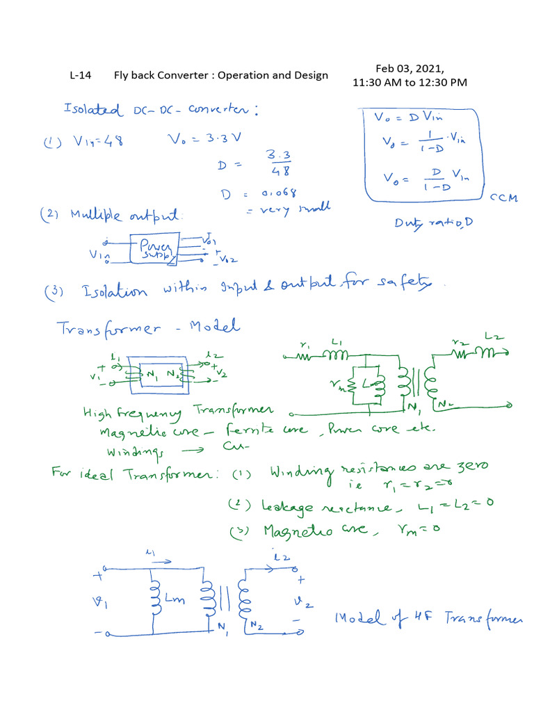 L14 Fly Back Converter Operation and Design | PDF | Computers | Technology & Engineering