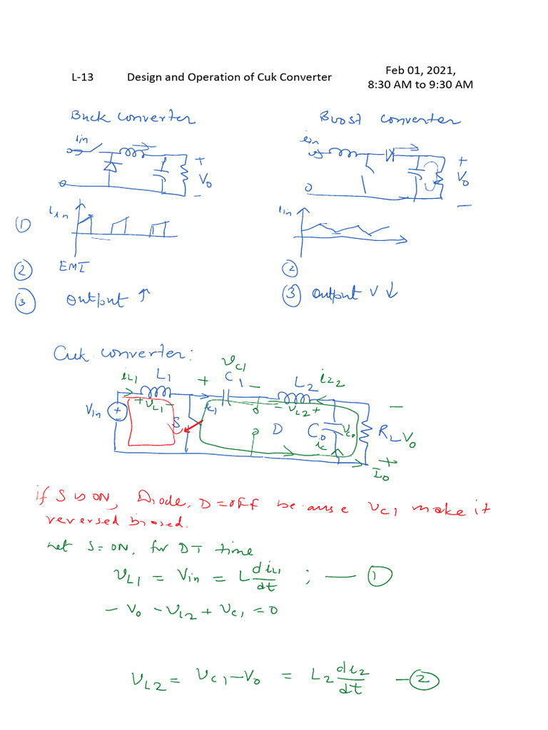 L13 Design and Operation of Cuk Converter | PDF