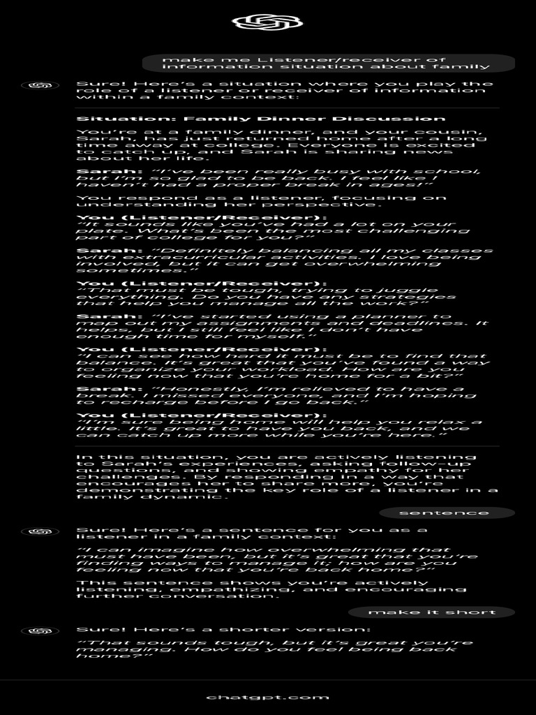 Family Catch-Up Conversation | PDF