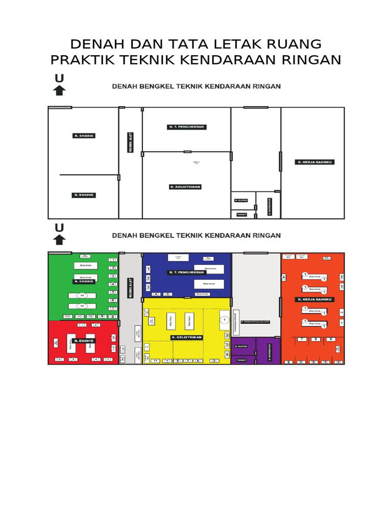 Denah Dan Tata Letak Ruang Praktik Teknik Kendaraan Ringan | PDF