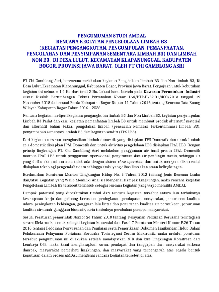 Pengumuman Koran CHI GAMBLONG ASRI OSS-1 | PDF | Sains & Matematika