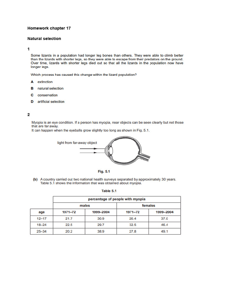 Natural Selection Practice Questions | PDF