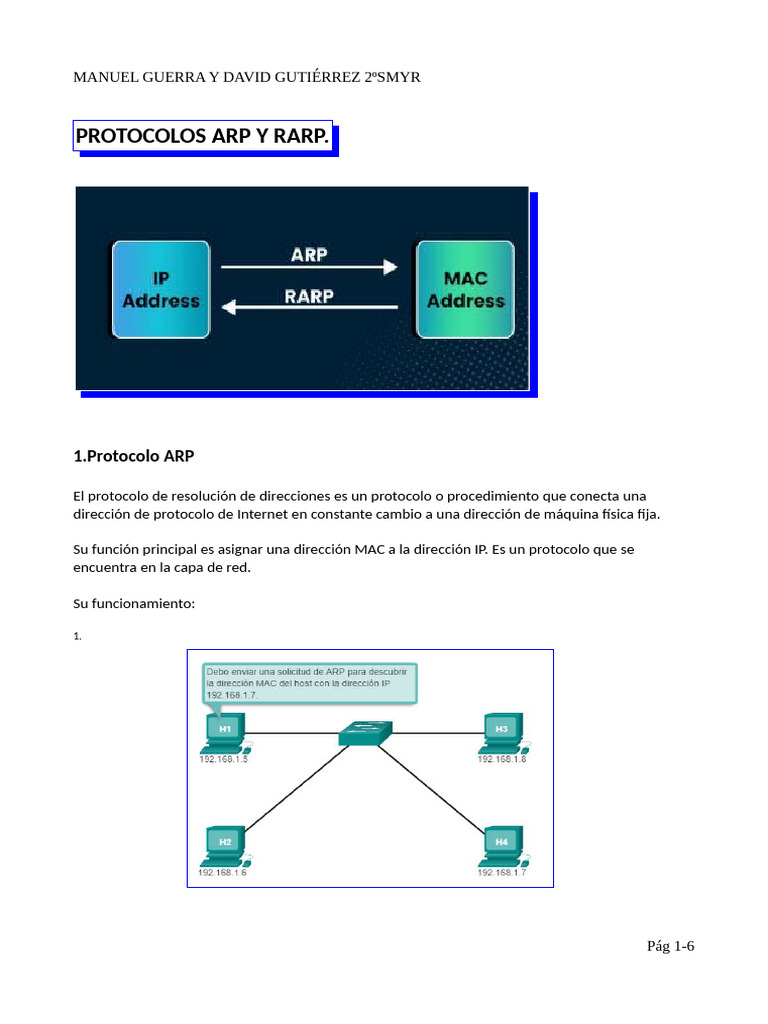 ARP y RARP: Protocolos de Red Esenciales | PDF | Informática
