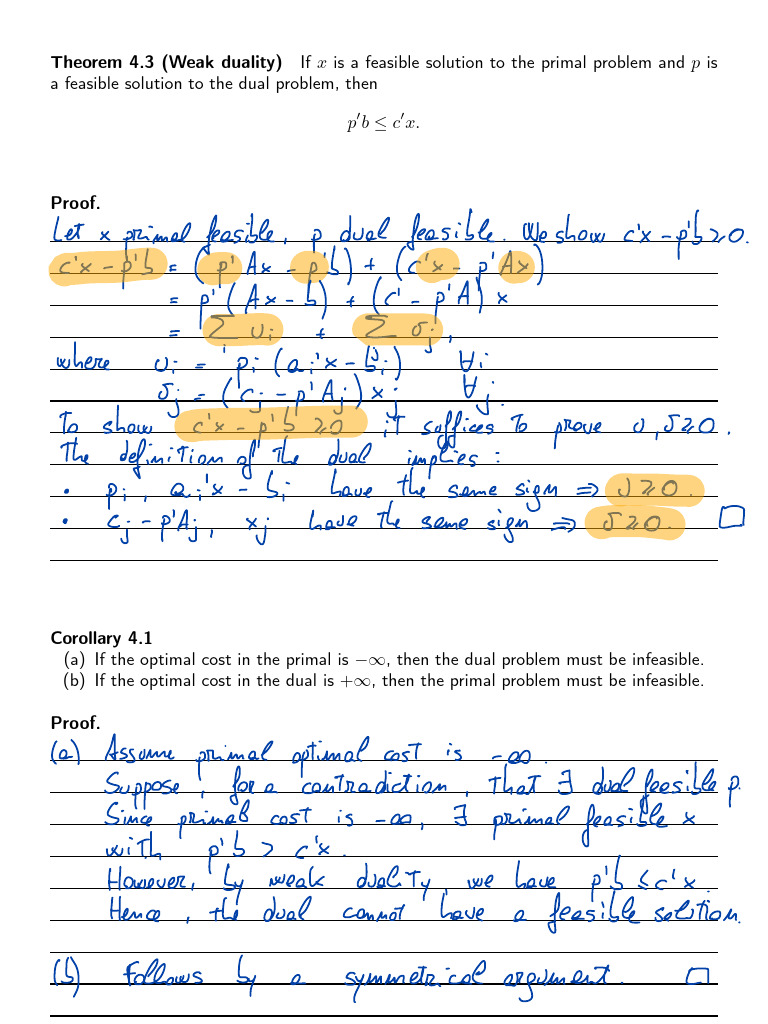 Duality Theory - Notes | PDF