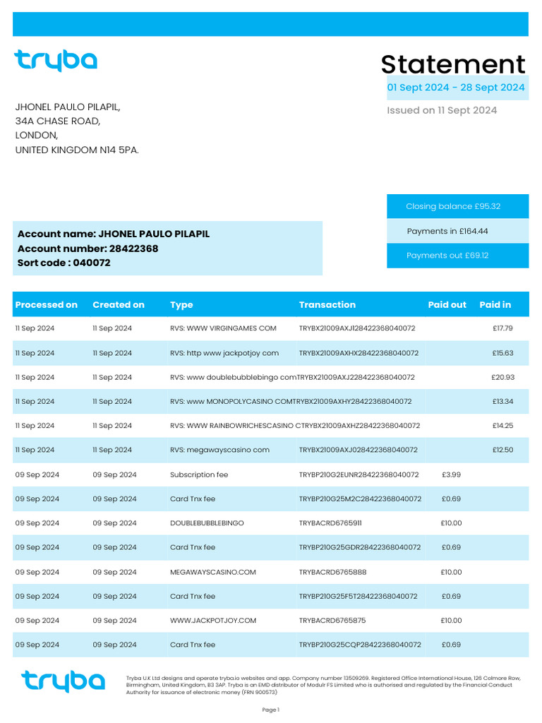 GBP STATEMENT FORFeb2023 PDF | PDF | Financial Services | Service ...