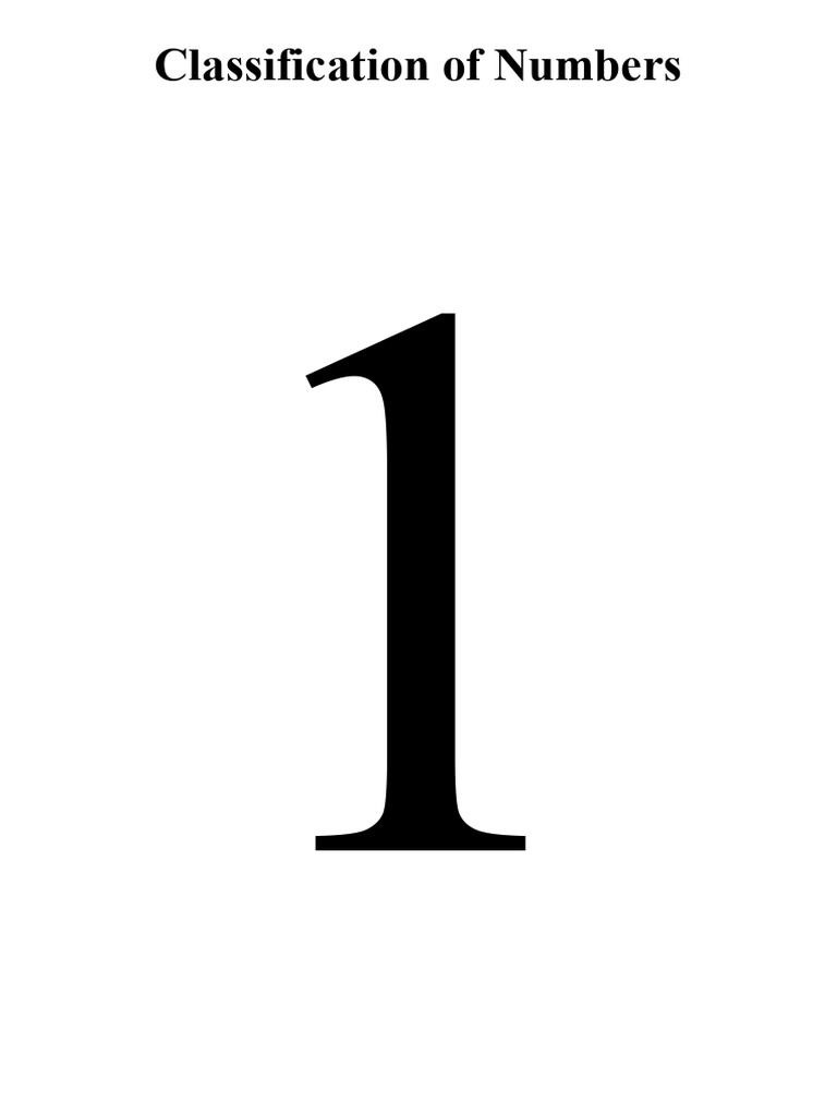 Classification of Numbers - Part 1 | PDF