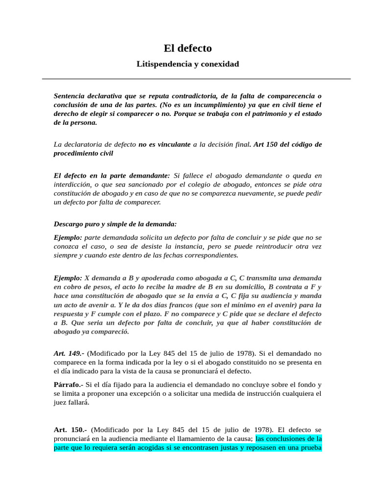 Defecto en Litispendencia y Conexidad | PDF | Sentencia (ley) | Apelación