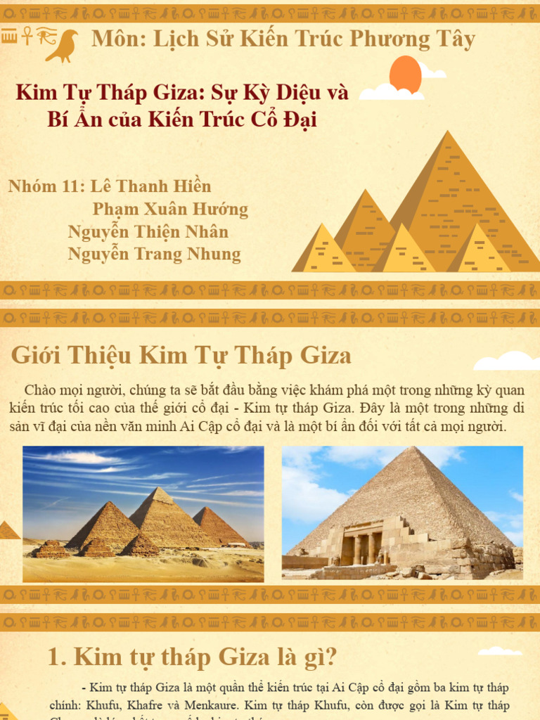 Môn: Lịch Sử Kiến Trúc Phương Tây: Kim T Tháp Giza: S Kỳ Di Uvà Bí Nc Aki Ntrúcc Đ I | PDF