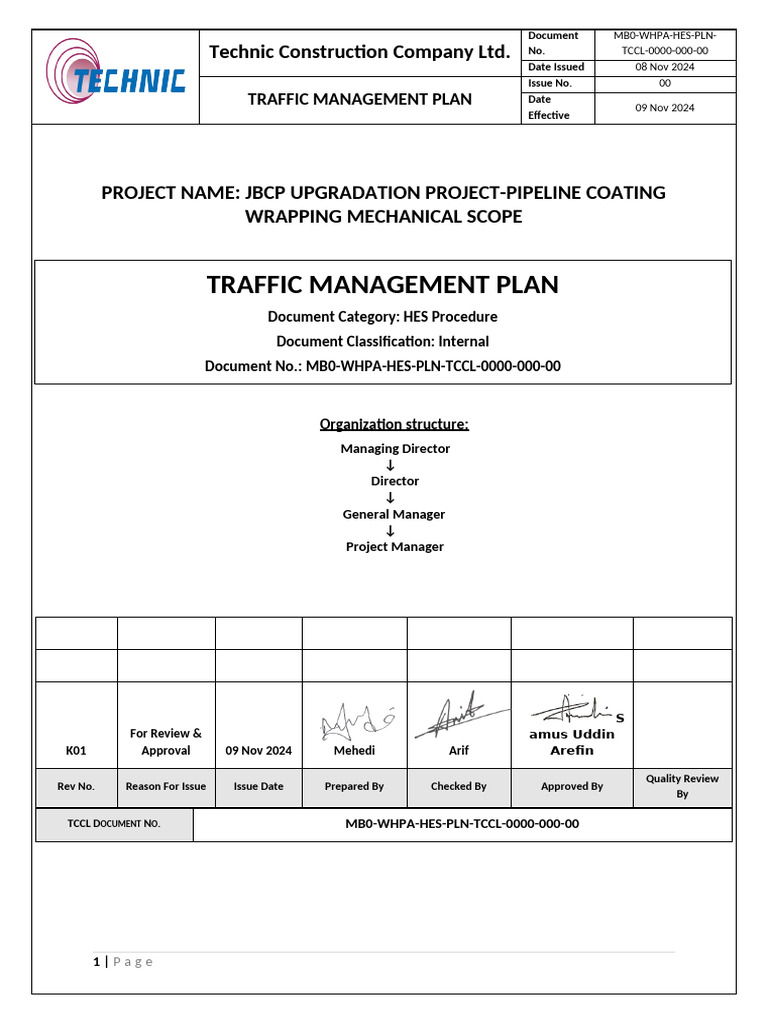Traffic Management Plan | PDF | Traffic | Occupational Safety And Health