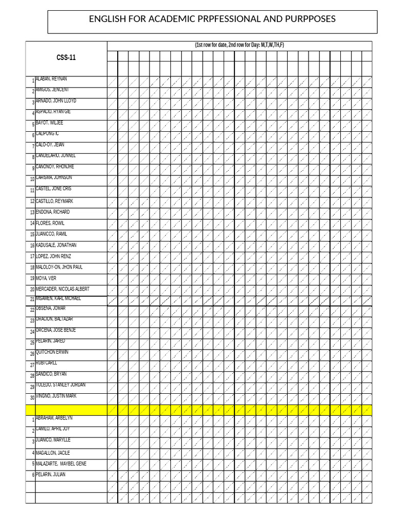 Attendance First Sem | PDF