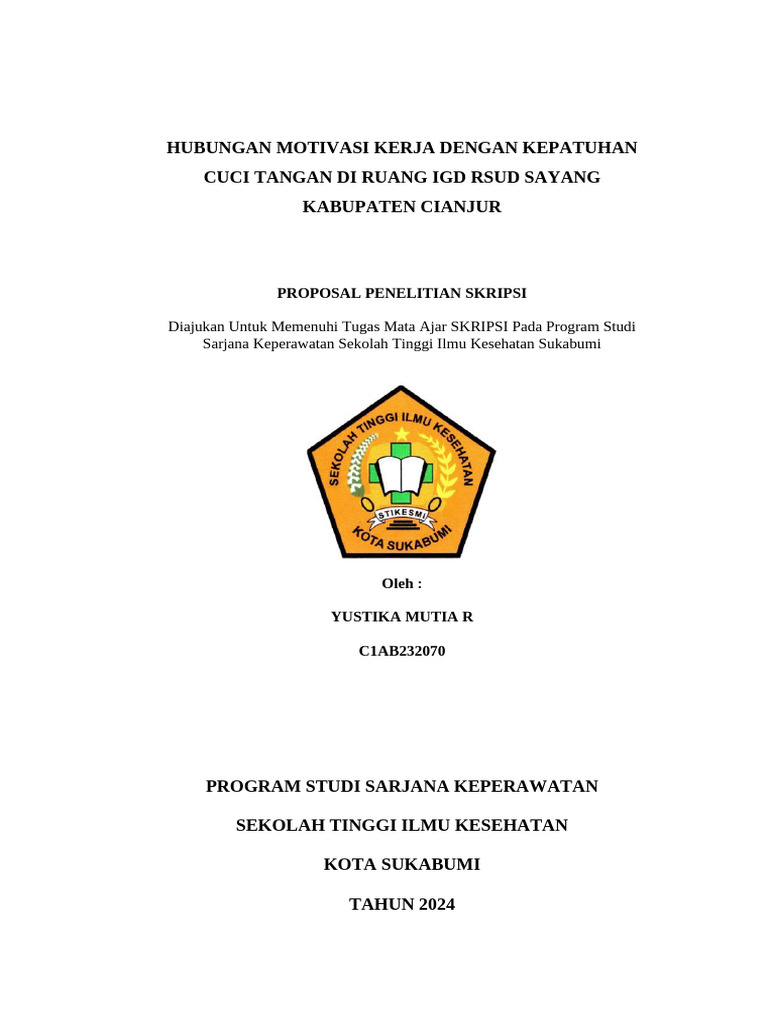 Proposal - Yustika Mutia-C1ab232070 | PDF | Pengembangan Diri | Kesehatan Holistik