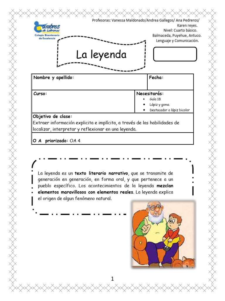 Guía 18 Leyenda Ok | PDF