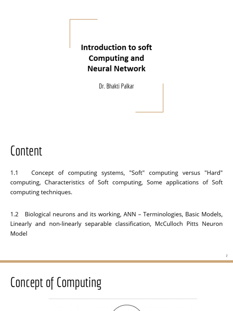 Module1 Introduction To Soft Computing And Neural Network Pdf
