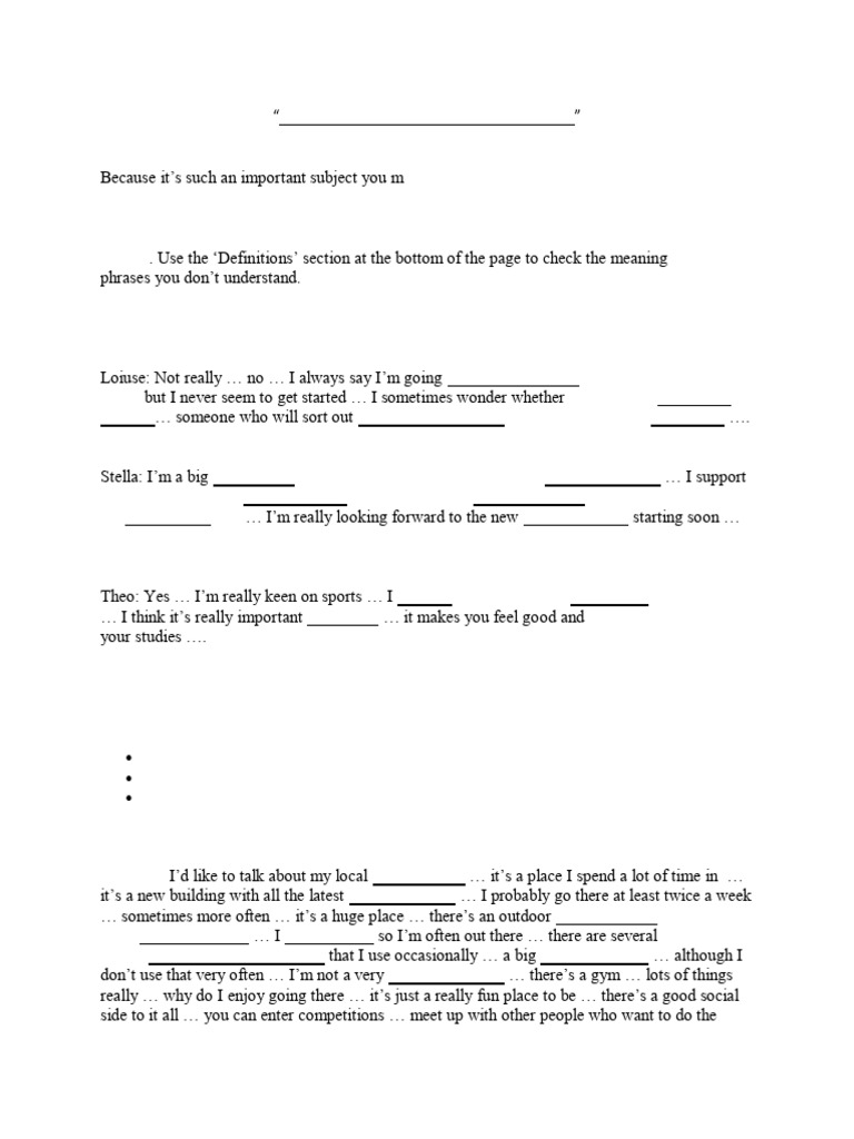 IELTS Speaking: Discussing Sports | PDF | Swimming | Sports