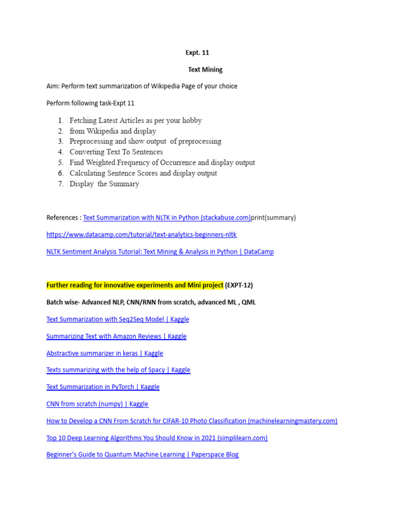 10408-Expt 10-Text Mining | PDF | Teaching Methods & Materials | Computers
