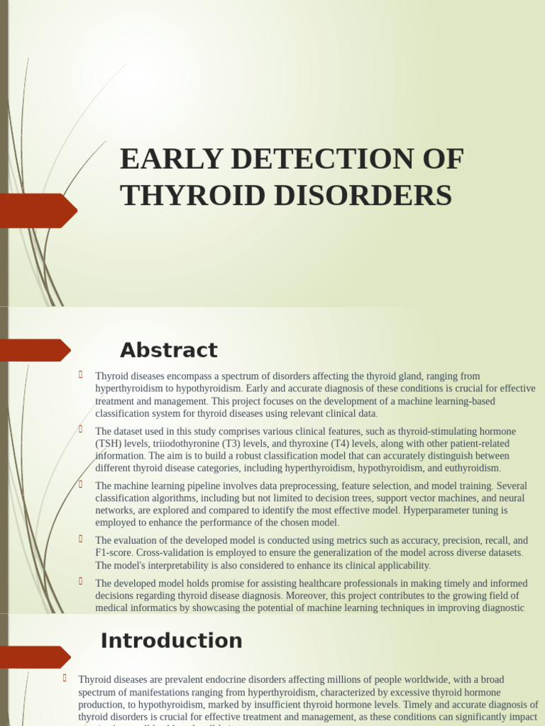 Early Detection of Thyroid | PDF | Machine Learning | Thyroid Disease