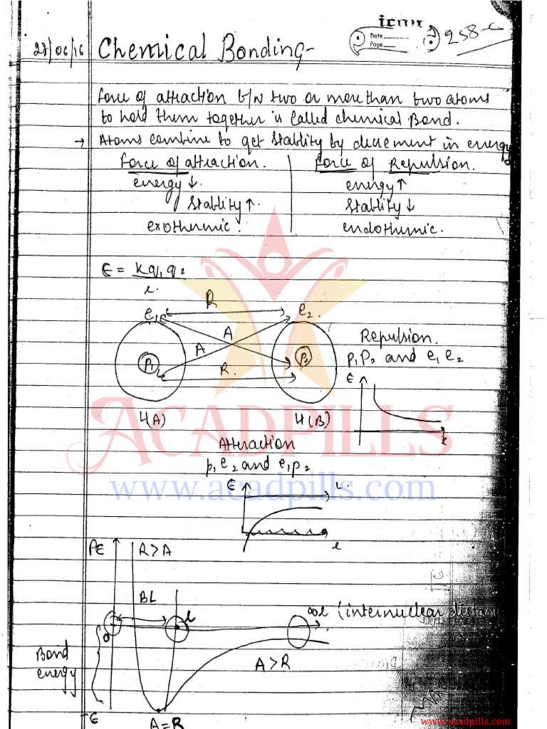 Chemical Bonding Handwritten Notes | PDF | Business