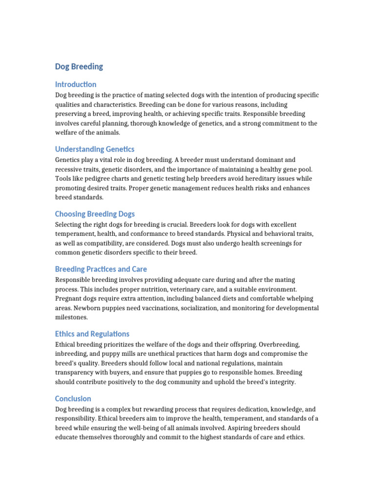 Dog Breeding Guide | PDF