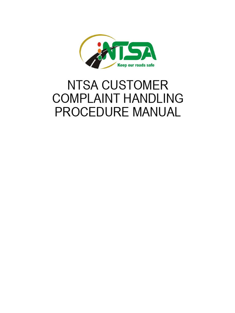 NTSA Customer Complaint Handling Guide | PDF | Information | Complaint