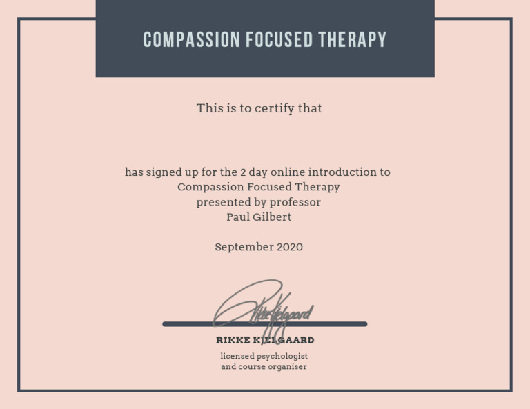 Paul Gilbert CFT Introducition Registration Certificate | PDF | Career ...