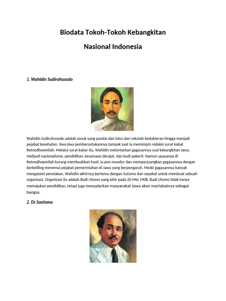 Biografi Tokoh Kebangkitan Nasional | PDF