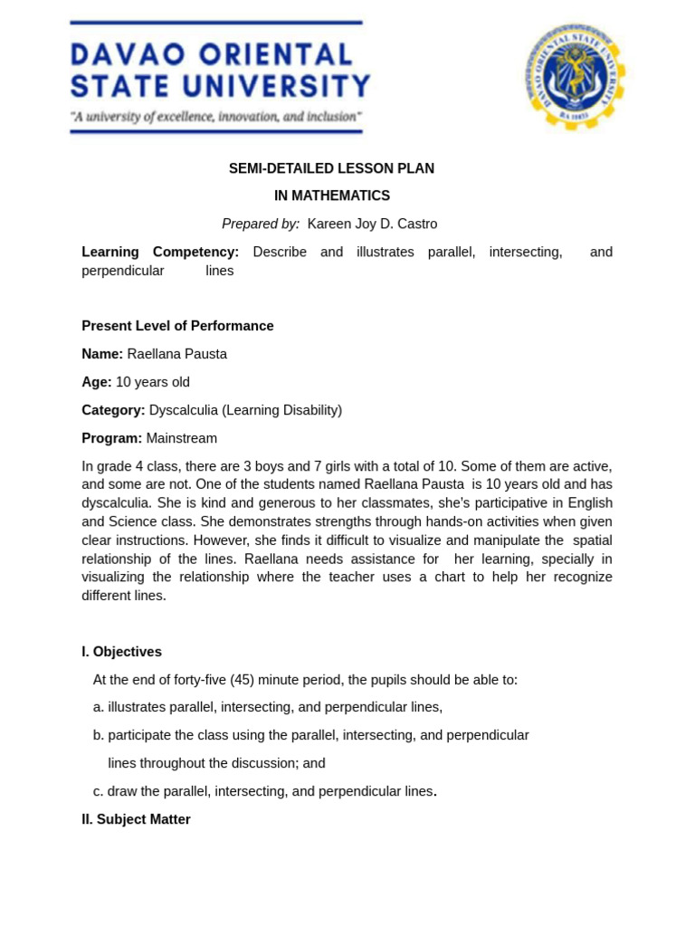 Mathematics LP | PDF | Angle | Perpendicular