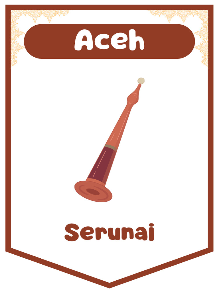 Alat Musik Daerah Indonesia Bendera Bunting Coklat Merah Marun ...