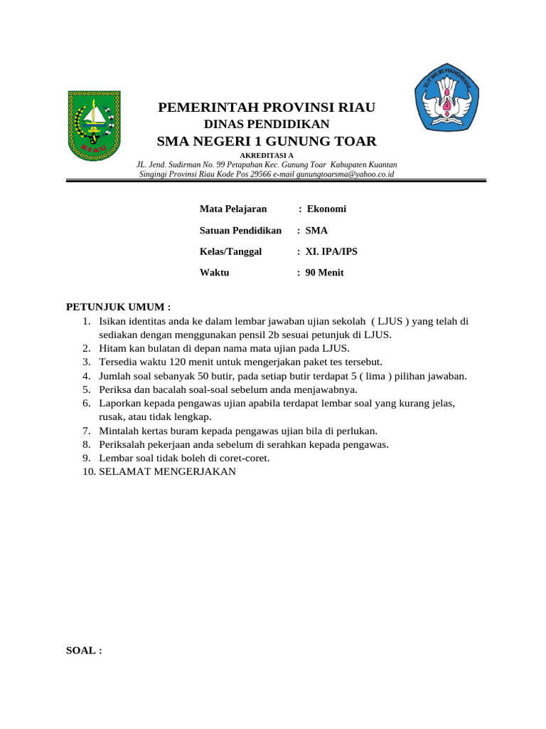 Soal Ekonomi Buatan Meeel | PDF