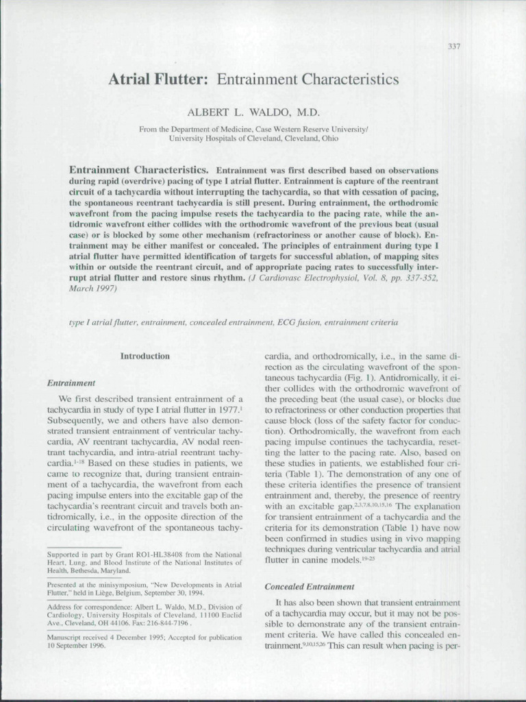Atrial Flutter - Entrainment Characteristics | PDF | Artificial Cardiac ...