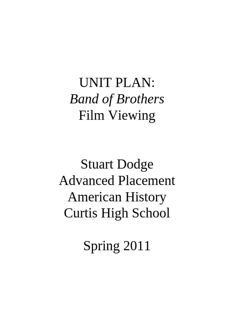 Band of Brothers Unit Plan Overview | PDF