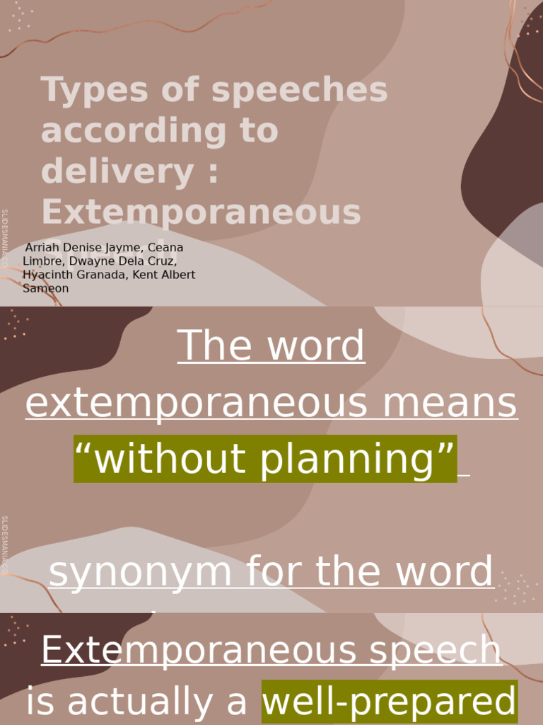 Stem 11 Delivery Extemporaneous Speech | PDF | Human Communication | Linguistics