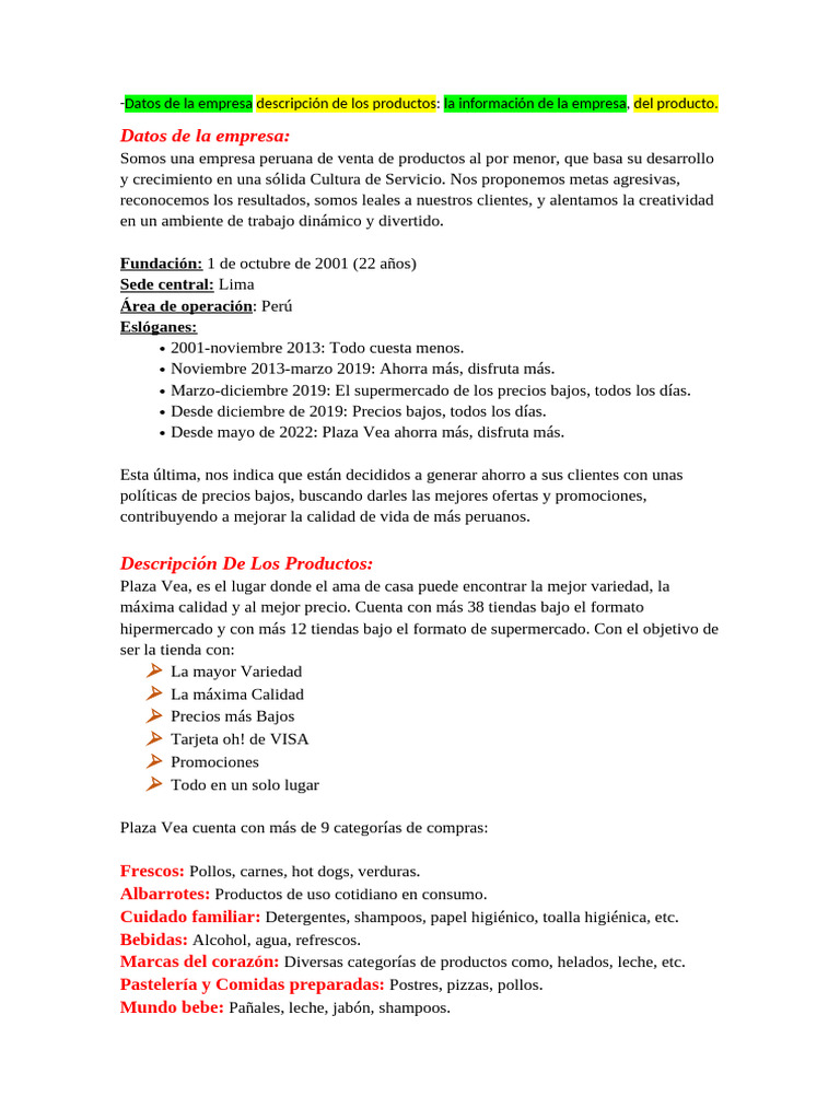 Plaza Vea | PDF | Supermercado