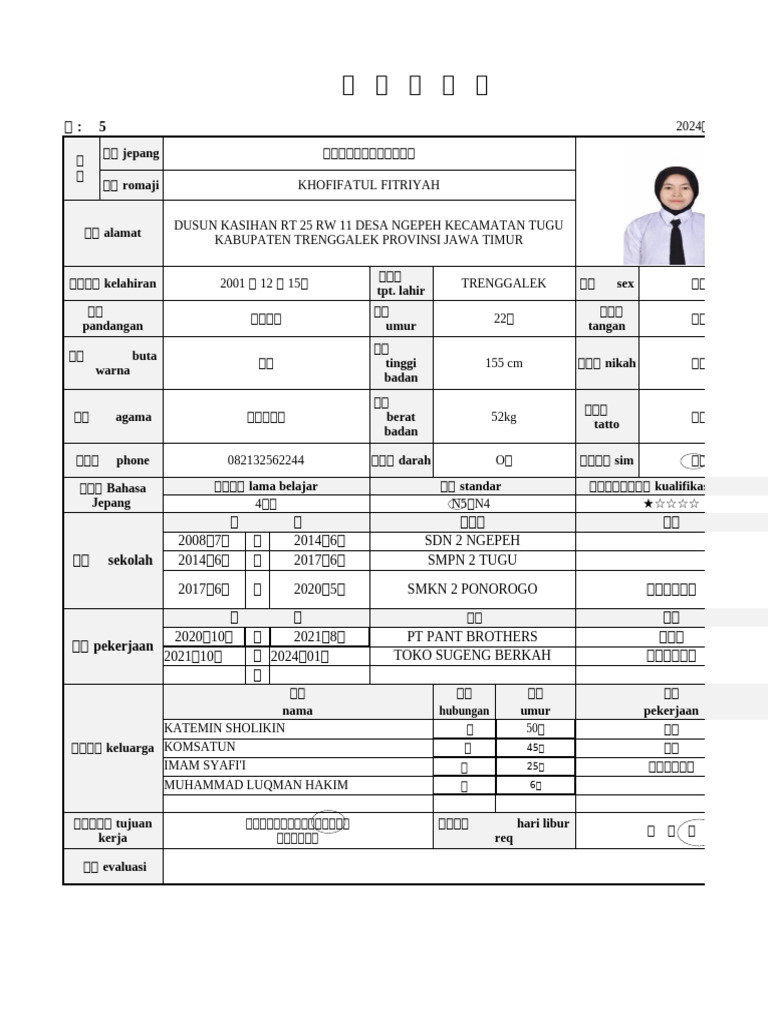 CV DSB Khofifatul Fitriyah | PDF