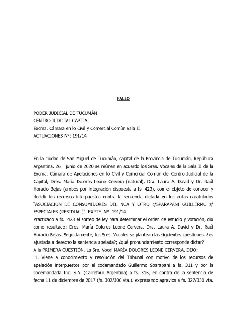 Aconoa y Otro C Sparapani, Alfajores | PDF | Protección al Consumidor ...