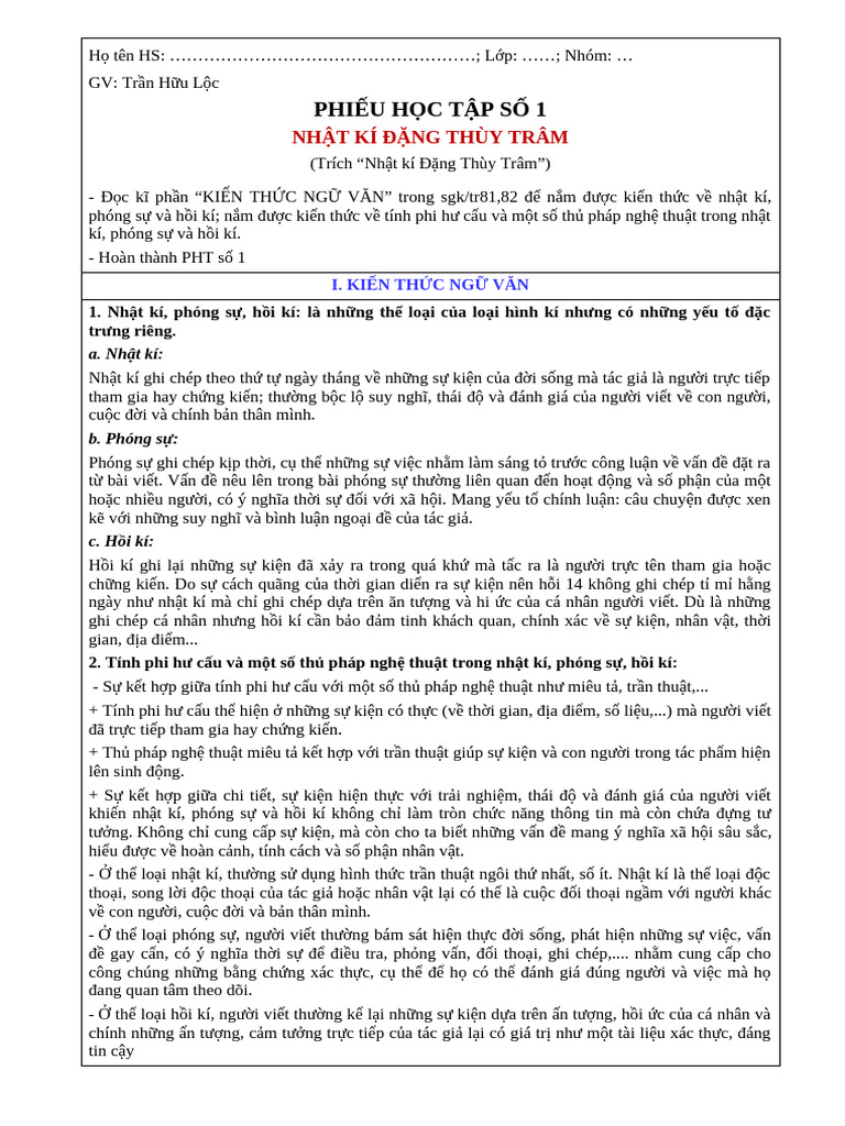 PHT NHẬT KÍ ĐẶNG THÙY TRÂM | PDF