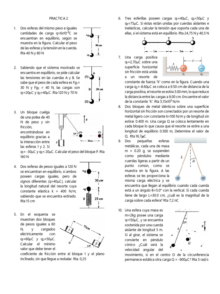 PRACTICA 2 Electrostatica 2024 | PDF | Fricción | Física