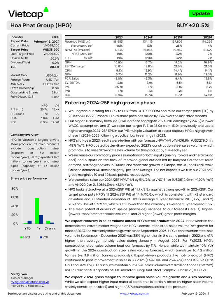 HPG 2024 Growth Outlook and Valuation Update | PDF | Price–Earnings ...
