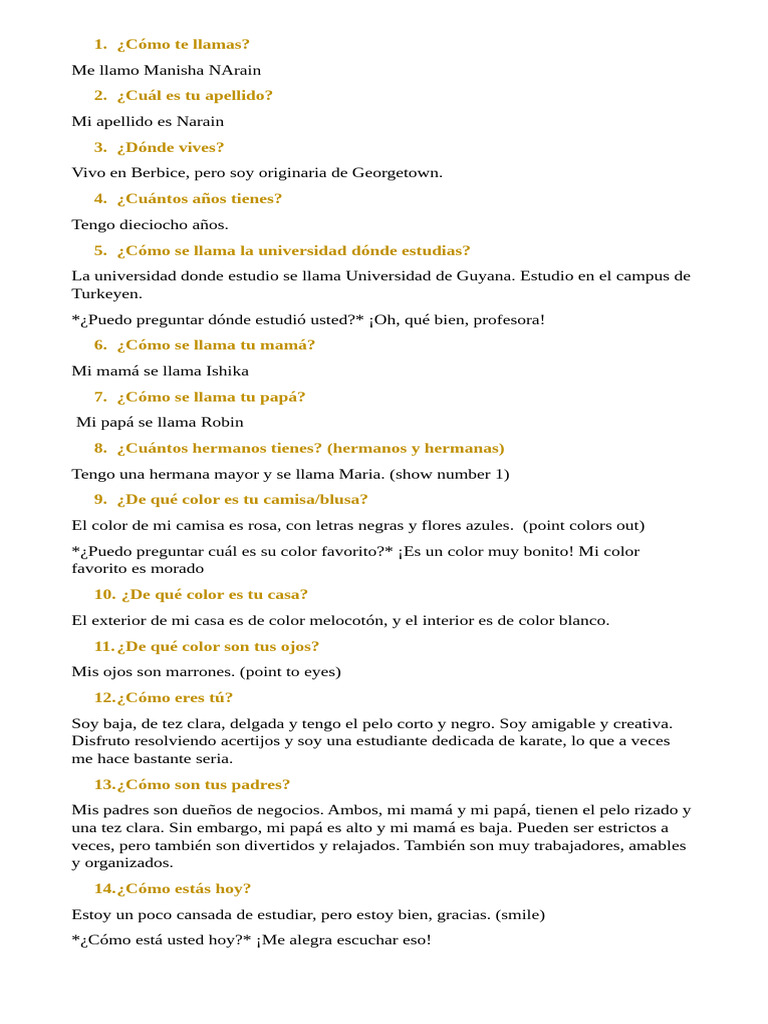 Spanish Exercise | PDF | Cocina, comidas y vino | Artes del Lenguaje y ...