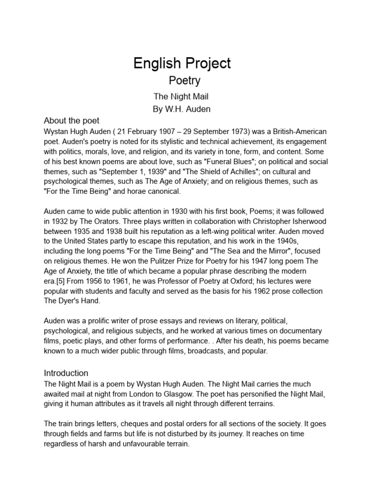 English Project poetry | PDF