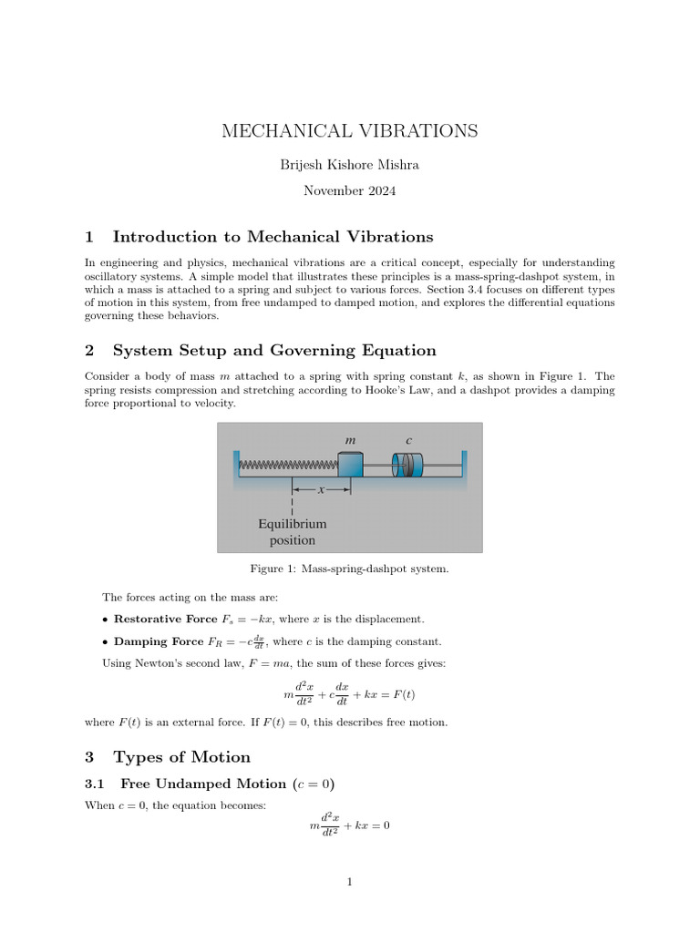 MECHANICAL_VIBRATIONS | PDF | Damping | Oscillation