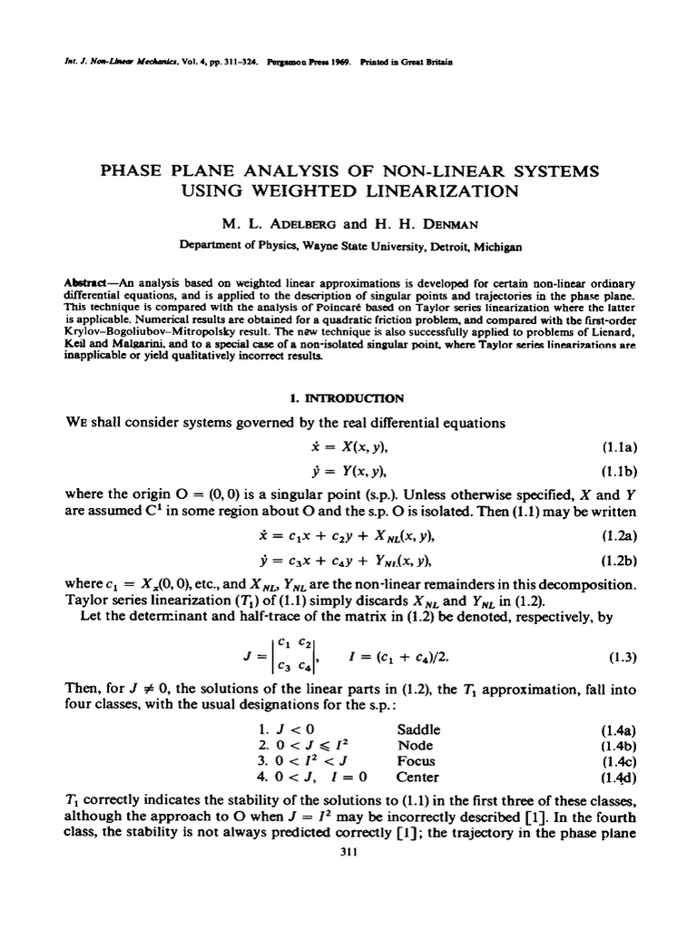 odepplane | PDF | Nonlinear System | Tangent