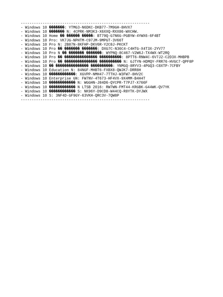 Keys Windows 10 | PDF